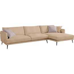 Ecksofa Egoitaliano, B:274cm H:77cm T:154cm, beige, Leder »BULL« (echtes Rindsleder). Geschliffenes, pigmentiertes und behandeltes Rindsleder mit