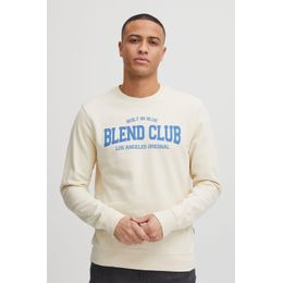 Blend Herren Longpullover "BHSweatshirt"cloud cream, Gr. L, Sweatware, 100% Baumwolle, Pullover, Klassisches Sweatshirt mit Rundhalsausschnitt