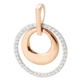 Jobo Damen Kettenanh&auml;nger "Anh&auml;nger rund 17 mm", SI = kleine Einschl&uuml;sse, Diamanten Ros&eacute;gold 585 Wei&szlig;gold 585ros&eacute;gold 585, Diamanten, Ros&eacute;gold 585,