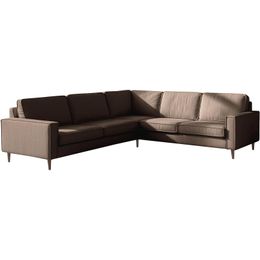 Ecksofa Home Affaire, B:290cm H:85cm T:250cmbraun, 100% Polyester, Sofas, "Pinto Skandi, 290 cm, Chenille, Struktur, Ottomane links / rechts"