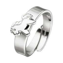 Silberring Jobo "Kinderring Pferd offen", silber 925, Fingerringe, Jungen, Silber 925 (Sterlingsilber), Silberring, 925 Silber rhodiniert