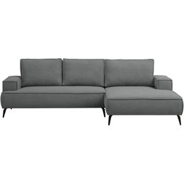 Sitzgruppe Home Affaire, B:275cm H:83cm T:173cm, grau, Wohnzimmer, Sitzm&ouml;bel-Sets, "TVINNU, Polsterecke L-Form, Schlaffunktion, mit Hocker", Set,