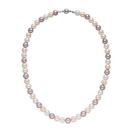 Jobo Damen Kette ohne Anh&auml;nger "Perlenkette", Messing, L: 45mehrfarbig, Messing, Halsketten, multicolor 8 mm 45 cm