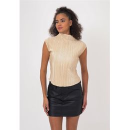FRESHLIONS Damen Klassische Bluse "Loreen", beige, Gr. S, unifarben, 100% Polyester, Blusen, aus recyceltem Polyester