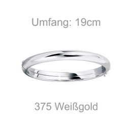 Jobo Damen Armreif "oval mit Scharnier", Wei&szlig;gold 375wei&szlig;gold 375, Wei&szlig;gold 375, Armb&auml;nder, 375 Wei&szlig;gold 19 cm