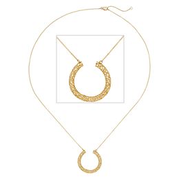 Kette mit Anhänger JOBO "Hufeisen Geflecht", gelbgold 750, Halsketten, Damen, Gelbgold 750, L: 45, 750 Gold 45 cm