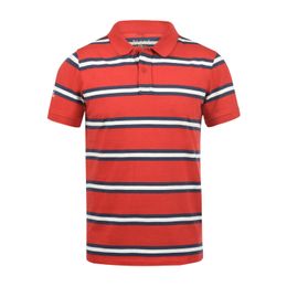 Blend Herren Poloshirt "BHPique", rot, Gr. S, gestreift, Web, 100% Baumwolle, Shirts, Klassisches Polo-Shirt mit Streifen