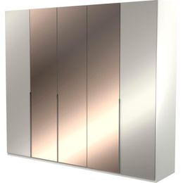 Drehtürenschrank Musterring "San Diego, Kleiderschrank, Schrank, Garderobe, mit Spiegel", weiß, B:250cm H:216cm T:58cm, Glas, Holzwerkstoff, Schränke