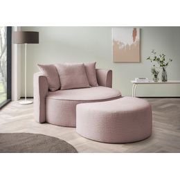 XXL-Sessel, B:153cm H:98cm T:208cm, lila, LeGer Home by Lena Gercke, Sessel, "ISALIE, Rundsessel mit Hocker, Lesesessel, Loveseat, Big-Sessel",