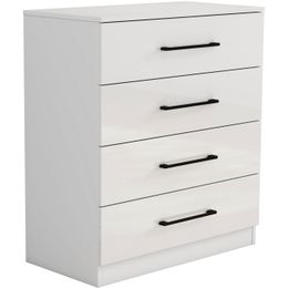 Schubkastenkommode OTTO HOME "Sylt Schlafzimmerkommode Kommode W&auml;scheschrank Bestseller", wei&szlig;, B:76cm H:86cm T:40cm, Sideboards, Beistellschrank mit 4 Schubladen