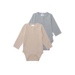 Liliput Jungen Langarmbody, Gr. 74, blau, 95% Baumwolle, 5% Polyester, unifarben, Bodys, im 2er-Pack mit Druckknöpfen im Schritt