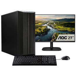 Captiva Business-PC-Komplettsystem "Workstation I75-778 TFT Bundle", Energieeffizienz: E (A-G), schwarz, Microsoft Windows 11 Pro (64 Bit), 64 GB RAM 1.000 GB SSD, Computer_Komplettsysteme