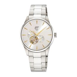 ETT Damen Automatikuhr "Motion Drive"stahlgrau, silberfarben, silberfarben, Armbanduhren, Armbanduhr, Herrenuhr, Mechanische Uhr, Edelstahlarmband,