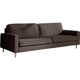 3-Sitzer Home Affaire, B:236cm H:85cm T:97cmbraun, 100% Polyester, Sofas, "Pinto Skandi,Maxi-Ausführung, 236 cm, Chenille, Struktur"