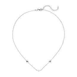 Collier JOBO "Kette mit Herzen und Stern", silber 925, Halsketten, Damen, Silber 925 (Sterlingsilber), L: 43, Collier, 925 Silber rhodiniert 43 cm