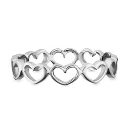 CAI CA&Iuml; Damen Fingerring "925/- Sterling Silber rhodiniert Herzen", 056 (17,8), Silber 925 (Sterlingsilber), wei&szlig;, Silber 925 (Sterlingsilber),