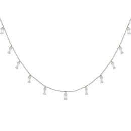 CAI CA&Iuml; Damen Kette mit Anh&auml;nger "925/- Sterling Silber rhodiniert Anh&auml;nger Zirkonia Baguette", 40+5cm, Silber 925 (Sterlingsilber), L: 45 B: 1mm, wei&szlig;,