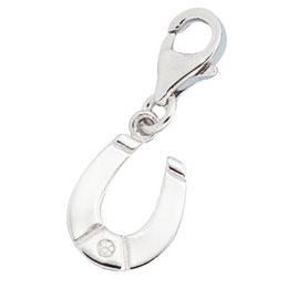 Jobo Damen Charm-Einh&auml;nger "Charm Gl&uuml;cksbringer Hufeisen"silber 925, Silber 925 (Sterlingsilber), Charms, 925 Silber rhodiniert mit Zirkonia
