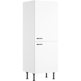Midischrank KOCHSTATION, B:60cm H:176,6cm T:58,4cmwei&szlig; matt, wei&szlig;, Schr&auml;nke, "KS-Paula", 60 cm breit, 176 cm hoch, mit 2 T&uuml;ren, 3 Einlegeb&ouml;den