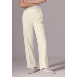 Stoffhose STREET ONE STUDIO, Damen, Gr. 40, L&auml;nge 30, beige (sheer beige meliert), Stoff, 50% Polyester, 37% Baumwolle, 10% Viskose, 3% Elasthan, meliert, comfort fit lang, Hosen Stoffhose, Middle Waist
