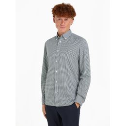 Tommy Hilfiger Herren Langarmhemd "NAT. SOFT FLEX GINGHAM Regular Fit SHIRT", grün, Gr. S, Web, Obermaterial: 100% Baumwolle, Hemden