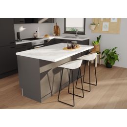 K&uuml;cheninsel KOCHSTATION, B:161cm H:90,8cm T:96,5cm, grau, Komplettk&uuml;chen-Sets, "KS-Paula"