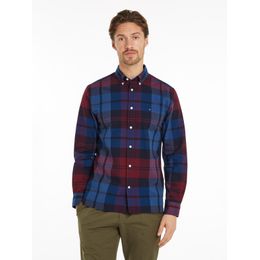 Tommy Hilfiger Herren Langarmhemd "OXFORD BLACKWATCH CHK Regular Fit SHIRT", rot, Gr. XXXL, kariert, Web, Obermaterial: 100% Baumwolle, Hemden