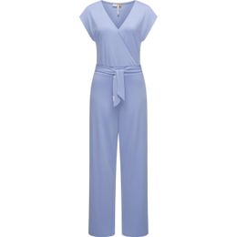 Ragwear Damen Jumpsuit "Goldea", blau, Gr. M, Material: 70% Modal, 30% Polyester, Overalls, Langer Damen Overall mit Bindeg&uuml;rtel