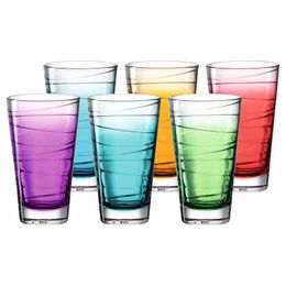 Leonardo Glas "Trinkgläser Vario Struttura 280 ml 6er Set", bunt, Trinkgefäße