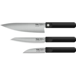 Fissler Messer-Set "ProcCut Collection"silberfarben, schwarz, Kochmesser-Sets, Made in Germany, handgeschliffen, 12C27M Spezialmesserstahl