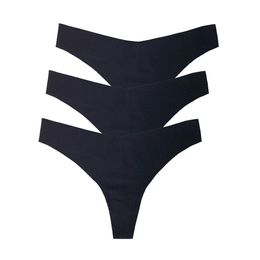 Nina von C. Damen String "3er Pack Damen String Secret Soft & Shape", Gr. L, schwarz, Stoff, Obermaterial: 86% Polyamid PA. 14% Elasthan EL.,