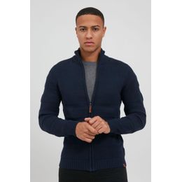 Blend Herren Strickjacke "BHGalmaro", blau, Gr. XXL, gestreift, Feinstrick, 100% Baumwolle, Strickjacken, Strickjacke hochabschlie&szlig;endem Stehkragen