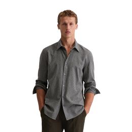 Marc O'Polo Langarmhemd MARC O'POLO "aus Bio-Baumwoll-Flanell", Herren, Gr. M, Normalgr&ouml;&szlig;en, dunkelgrau, Obermaterial: 100% Baumwolle, kariert, figurbetont normal, Doppelmanschette, Hemden