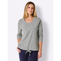 feel good Damen Langarmshirt "Shirt", Gr. 36, grau, 90% Baumwolle, 10% Viskose, unifarben, Shirts