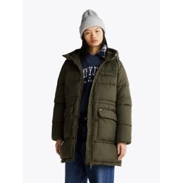 Tommy Jeans Damen Steppjacke "TJW MIDI ASPEN PUFFER", grün, Gr. XL, unifarben, Web, Obermaterial: 100% Polyamid. Futter: 100% Polyester. Wattierung:
