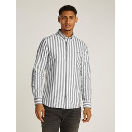 Tommy Hilfiger Herren Businesshemd "OXFORD BOLD STRIPE Slim Fit SHIRT", grün, Gr. XXXL, Web, Obermaterial: 100% Baumwolle, Hemden