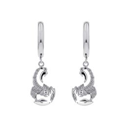 Amor Damen Paar Creolen "Scorpions by Amor, Skorpin-Motiv", Edelstahledelstahlfarben, Edelstahl, Ohrringe