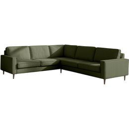 Ecksofa Home Affaire, B:290cm H:85cm T:250cmgrün, 100% Polyester, Wohnzimmer, Sofas, "Pinto Skandi, 290 cm, Chenille, Struktur, Ottomane links /