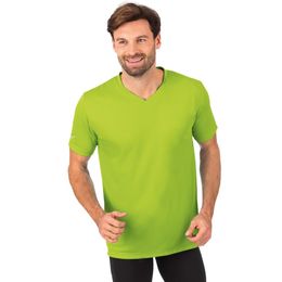 T-Shirt TRIGEMA "TRIGEMA V-Shirt COOLMAX", Herren, Gr. XXL, gelb (lemon), 100% Polyester (recycelt), Shirts T-Shirt