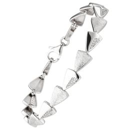 Armband JOBO "Silberarmband mit Dreiecken", silber 925, weiß, Armbänder, Damen, 19cm, Silber 925 (Sterlingsilber), Armband, 925 Silber rhodiniert mit 42 Zirkonia 19 cm