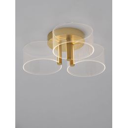 NOVA LUCE LED Deckenleuchte "GATLIN", 3, Ø 20,3cm H: 15,2cm, 1 Stk., gold, Wohnzimmer, Leuchten