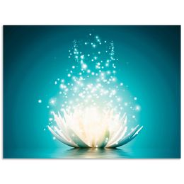 Wandbild Artland, B:40cm H:30cm, blau, Wohnzimmer, Bilder, "Magie der Lotus-Blume", als Alubild, Outdoorbild, Leinwandbild, Poster, Wandaufkleber