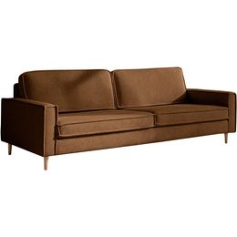 3-Sitzer Home Affaire, B:236cm H:85cm T:97cmbrick rot, 100% Polyester, Sofas, "Pinto Skandi,Maxi-Ausführung, 236 cm, Chenille, Struktur"