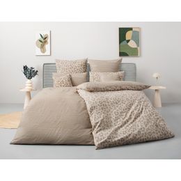 Bettwäsche Tom Tailor HOME "Ellja", taupe, B/L: 135cm x 200cm, 1 Stk., 1 Stk., Renforcé, B/L: 40cm x 80cm, 3 Stk., Renforcé, Obermaterial: 100% Baumwolle, Bettwäsche, Bettwäsche, in Gr. 135x200 oder 155x220 cm, 100% Baumwolle, Leo Design
