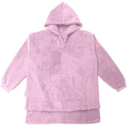 Badeponcho, L:87cm, rosa, CASTELL - MARKENBETTW&Auml;SCHE, Kunstfaser, Hausm&auml;ntel, "Polar Bear", Sherpa Teddy Fleece Hoodie, Kuschelhoodie, Kuscheldecke,