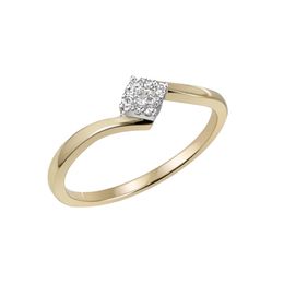 Goldmaid Damen Fingerring, Gelbgold 585goldfarben, Gelbgold 585, Fingerringe, 585/- Bicolor 9 Brillanten 0,13 ct. P1 wei&szlig;