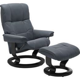 Relaxsessel stressless, B:75cm H:99cm T:73cm, blau, Leder BATICK: BATICK ist ein leicht korrigiertes, durchgefärbtes und genarbtes Möbelleder, bei