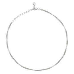 CAI CAÏ Damen Collierkettchen "925/- Sterling Silber Venezianer Kette rhodiniert zweireihig", 37cm, Silber 925 (Sterlingsilber), L: 37 B: 2mm, weiß,