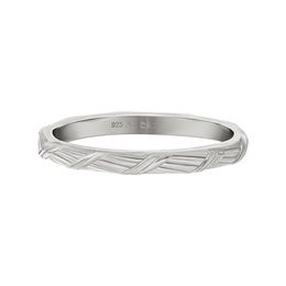 CAI CA&Iuml; Fingerring "925 Silber rhodiniert Flechtoptik Stacking", 048 (15,3), Silber 925 (Sterlingsilber), wei&szlig;, Silber 925 (Sterlingsilber), Fingerringe