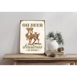 Alu-Dibond-Druck queence, B:20cm H:30cm T:0,2cm, braun, Alu Dibond, Bilder, "Rehkitz", Deer, Christmas, Schild